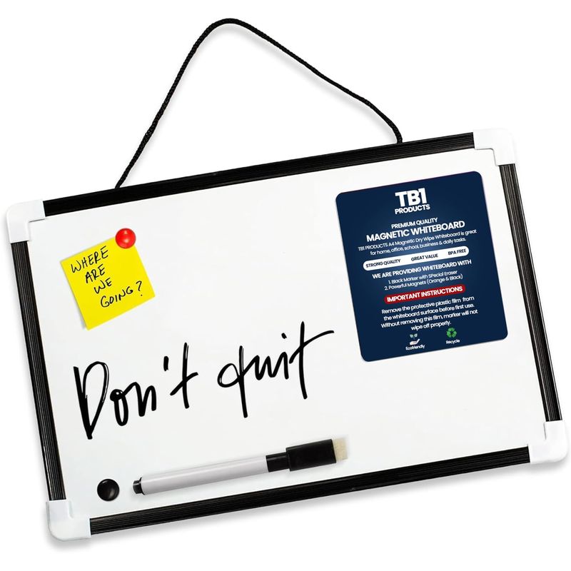 TB1Products A4 Mini Whiteboard Set - 10 Pack Dry Erase Boards ...