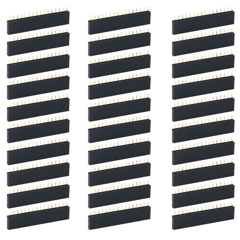 Antrader 30pcs 2.54mm 16Pin Single Row PBC Female Pin Header Socket ...