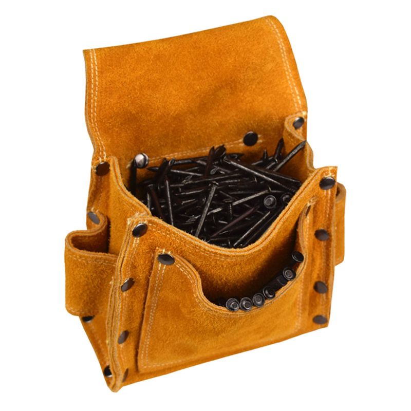 Leather Tool Belt Pouch,Carpenter Nail Belt Waist Pocket Tool Bag ...
