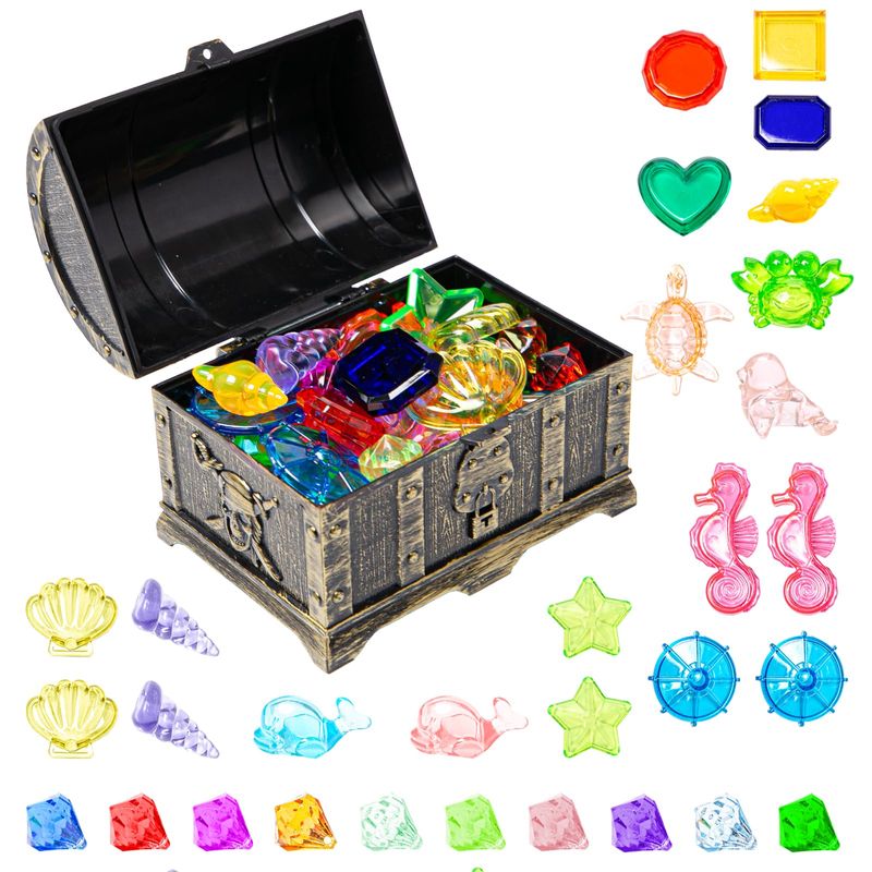 Neikafan Diving Toys Gems,30PCS Colorful Diamond and Plastic Gems Set ...