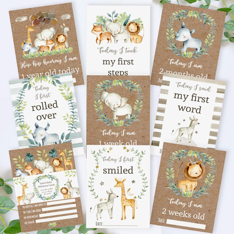 Safari Explorer Baby Boy Milestone Cards - Jungle Adventure Keepsake ...