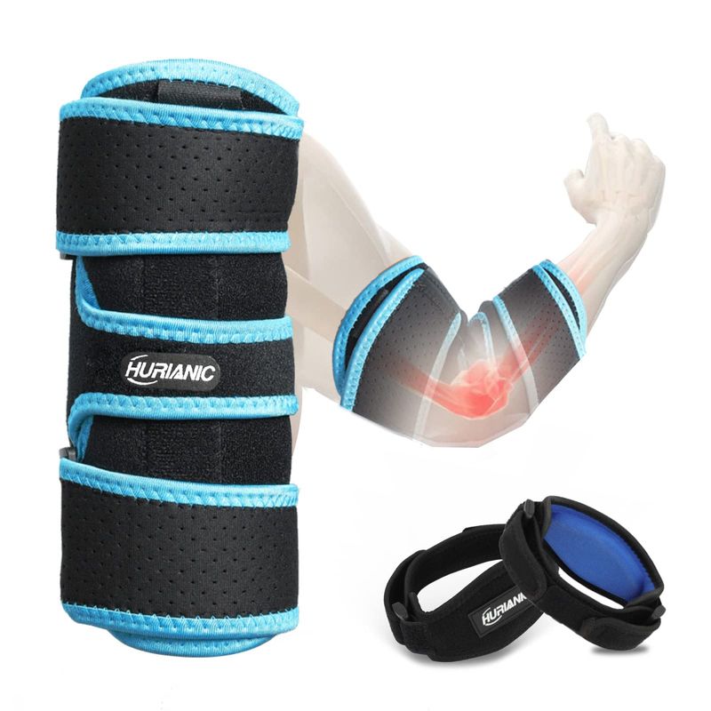 Elbow Brace, Adjustable Elbow Splint Tennis Elbow Support Set Include ...