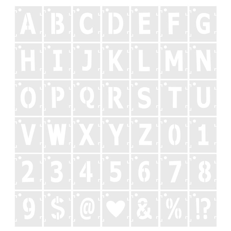 PATIKIL 42pcs 50.8mm Letter Number Stencils 50mm Wide Reusable Plastic ...