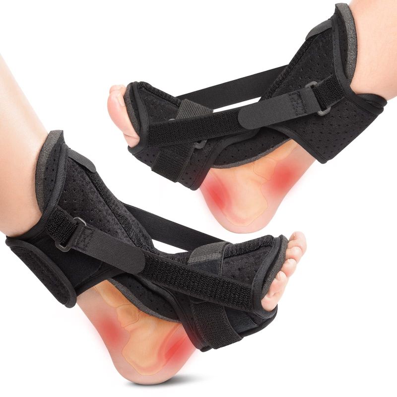 Runkelai Plantar Fasciitis Brace Night Splint with Soft Memory Foam Pad: 2 Packs 2022 Upgraded ...