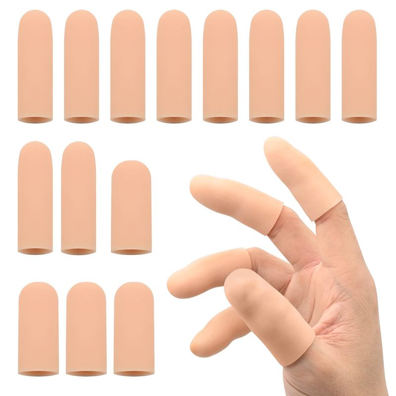 YancLife Finger Cots, Pack of 14, Fingertip Protection Silicone Gel ...