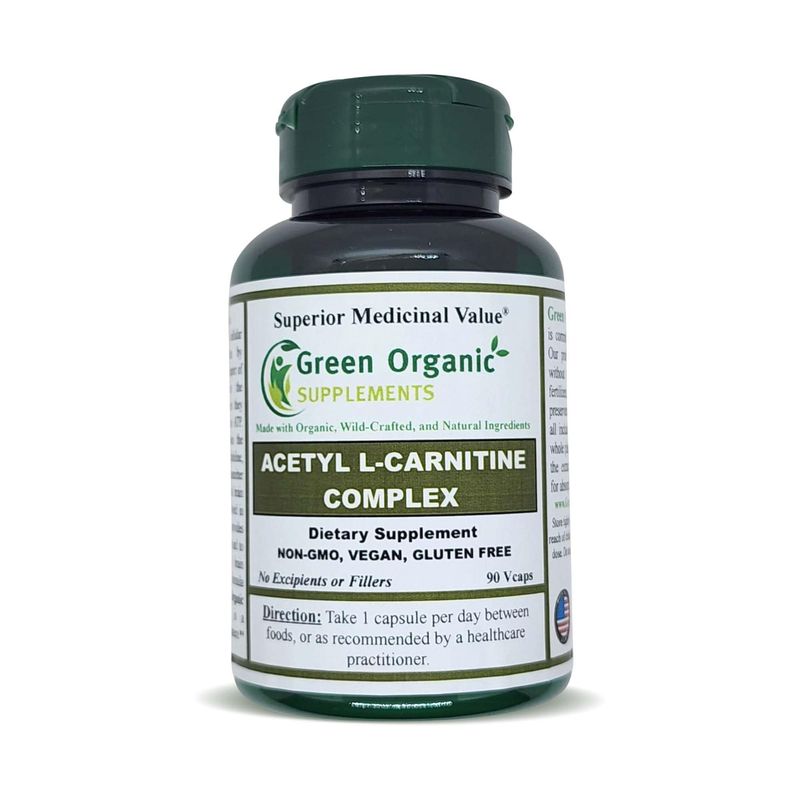 Green Organic Supplements Acetyl L-Carnitine, Carnitine, ALC, High ...