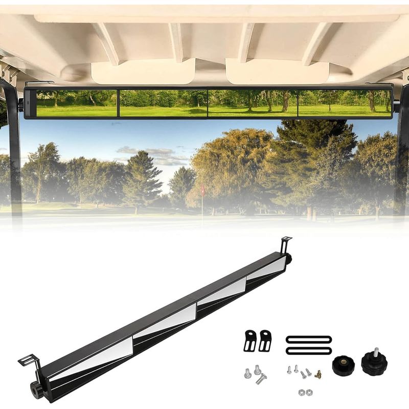 Golf Cart Rear View Mirror 4 Panel Wide Angle Fit EZGO, Club Car ...