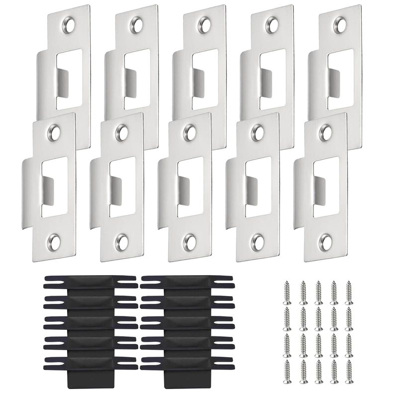 10 Sets Stainless Steel Door Strike Plate with Dust Box & Matching ...
