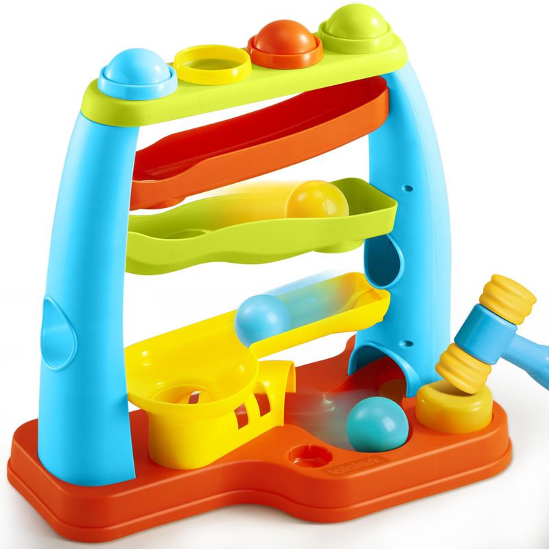 lalalark Montessori Toy Kids Pound Ball Learning Station, Interactive ...