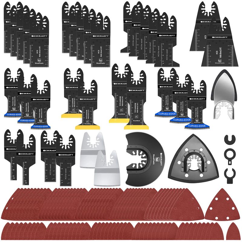 EXKRAEFT 136 PCS Oscillating Tool Blade, Multi Tool Blades Kits with ...