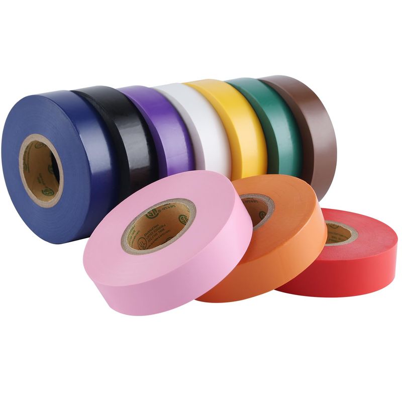 Lichamp 10-Pack Colored Electrical Tape Waterproof, 3/4 in x 66ft ...