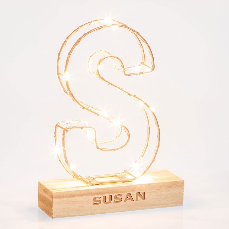 Personalised Light Up Letter Light S | Custom Name Copper Light Up ...