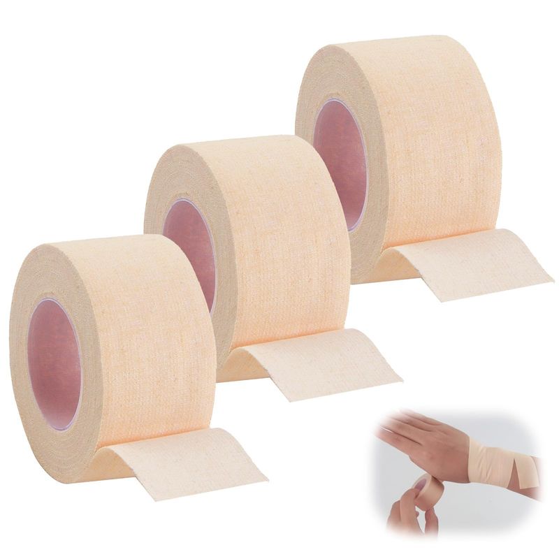3 Rolls Self-Adhesive Wrap Tape, 2.5cm x 5m Skin Color Breathable ...