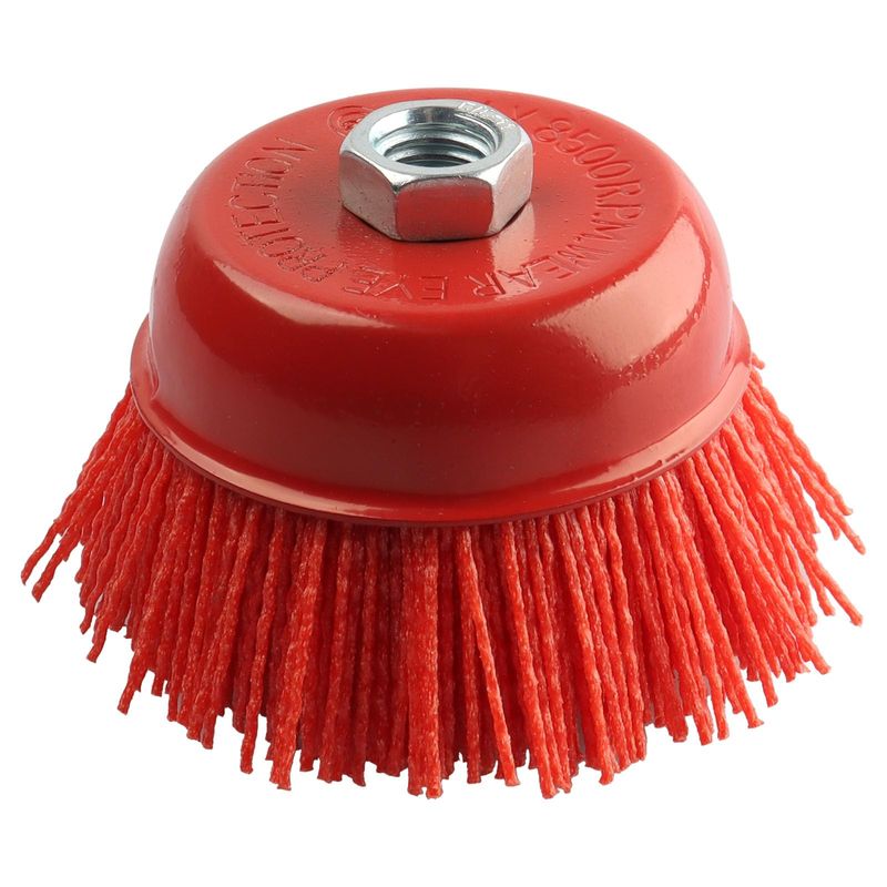 4 Inch Abrasive Nylon Cup Brush for Angle Grinder, ZORUNNA Wire Wheel for Angle Grinder 5/8 Inch ...
