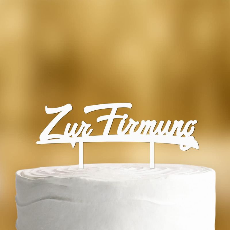 Cake Topper for Confirmation [in Cursive Writing] – Acrylic White – for ...