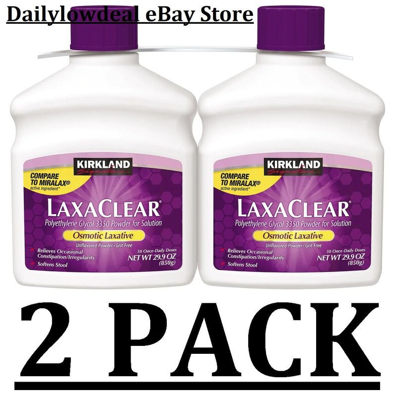2 PACK Laxative Polyethylene Glycol Kirkland Signature LaxaClear 50 ...