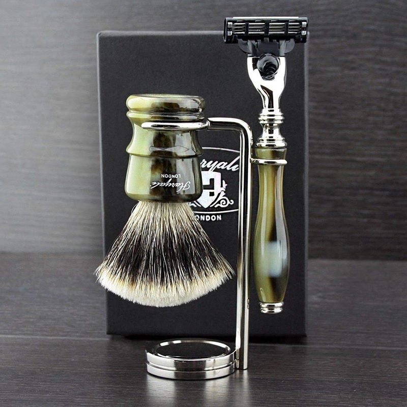 Silver Tip Badger Razor Set Premium Horn Collection Silver Tip Badger ...