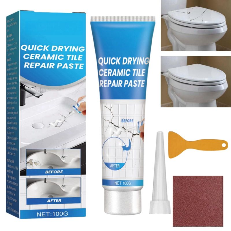 Oumun Acrylic Tile Repair Paste, White, Waterproof, Chip, Crack, Hole ...