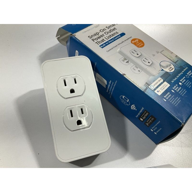 SimplySmartHome By Switchmate Dual Smart Power Outlet W/ 2 USB Ports ...