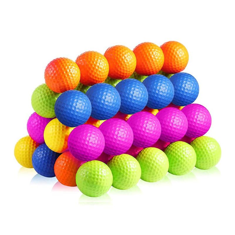 50 Pcs Foam Golf Practice Balls, Limited Flight Foam Practice Balls Stress Relief Sports Stress ...