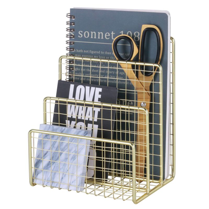 Metal Office Letter Mail Sorter Stand, Standing Multifunction Grid File ...