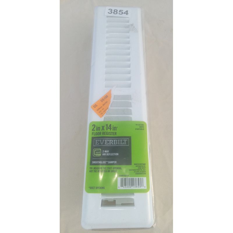 2 In. X 14 In. 2-Way Steel Floor Register in White - Online Marketplace ...