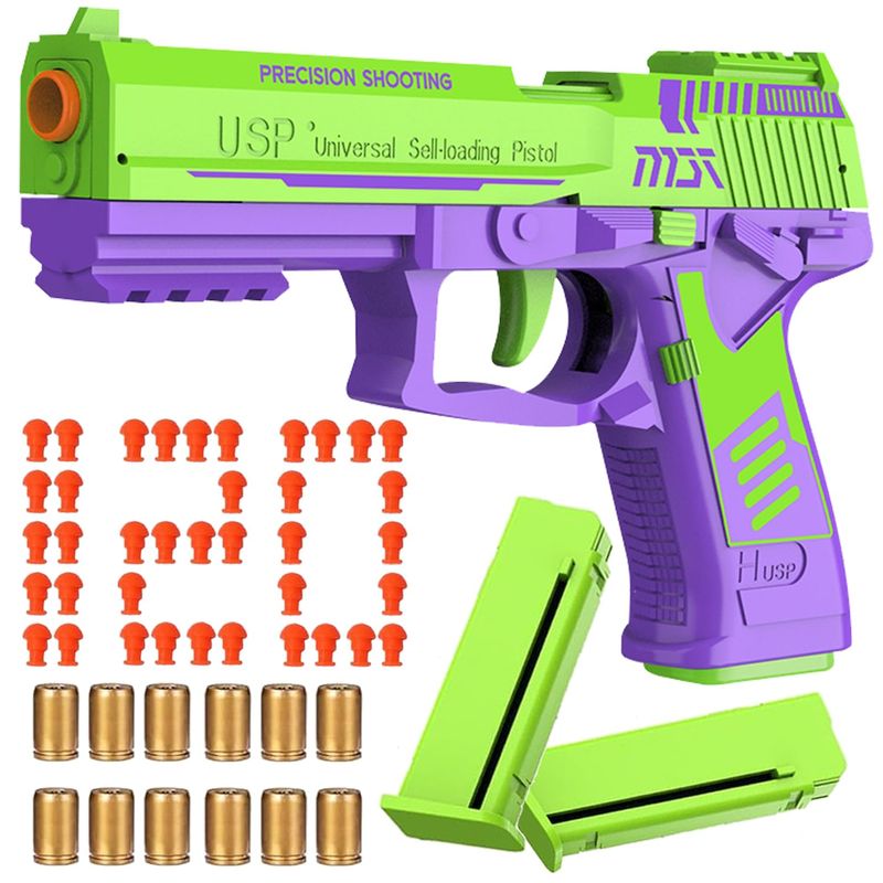 Automatic Shell Ejection Toy Gun with Soft Bullet- Automatic Reloading ...