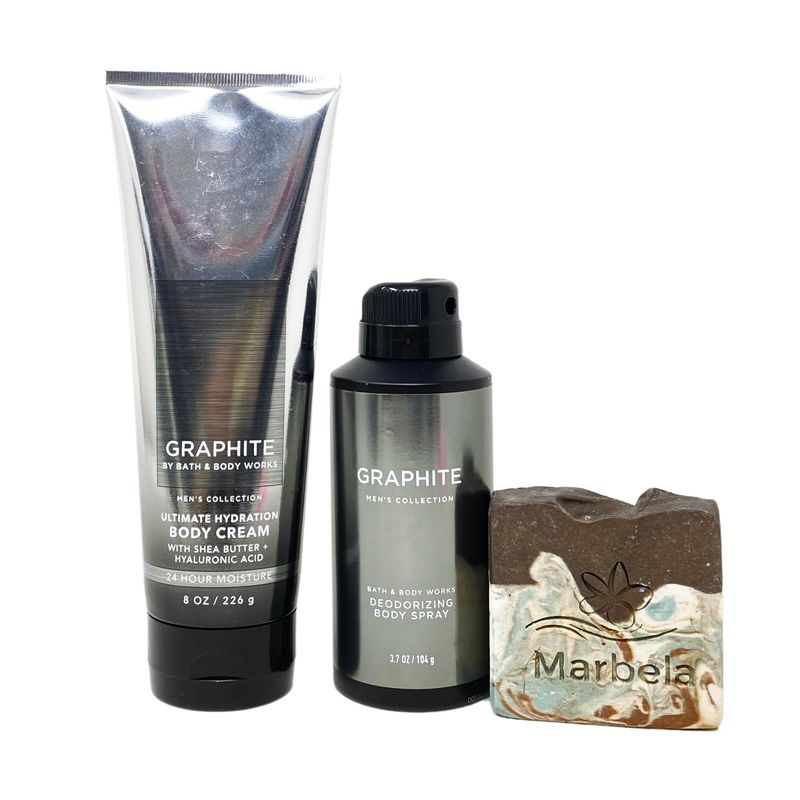 Bath & Body Works Men's Collection GRAPHITE 2 Piece Gift Set - Body ...