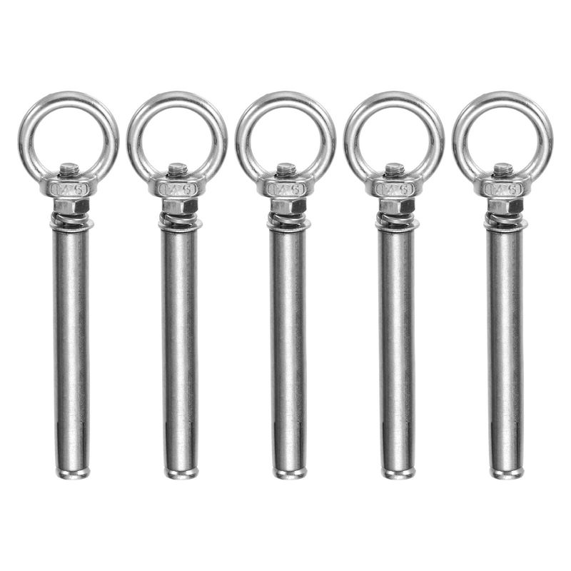 sourcing map Concrete Eye Bolt Expansion Eyebolt M6*80mm 304 Stainless ...