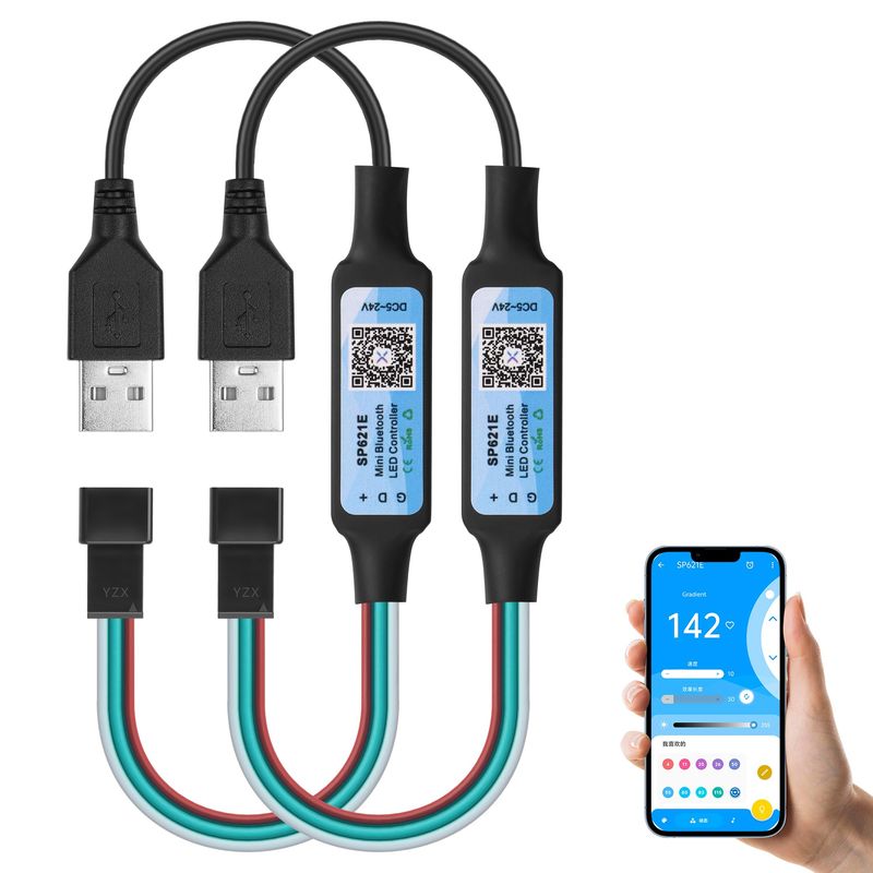 CERRXIAN USB 5-24V Mini RGB Bluetooth Controller,USB 5V Bluetooth Led ...