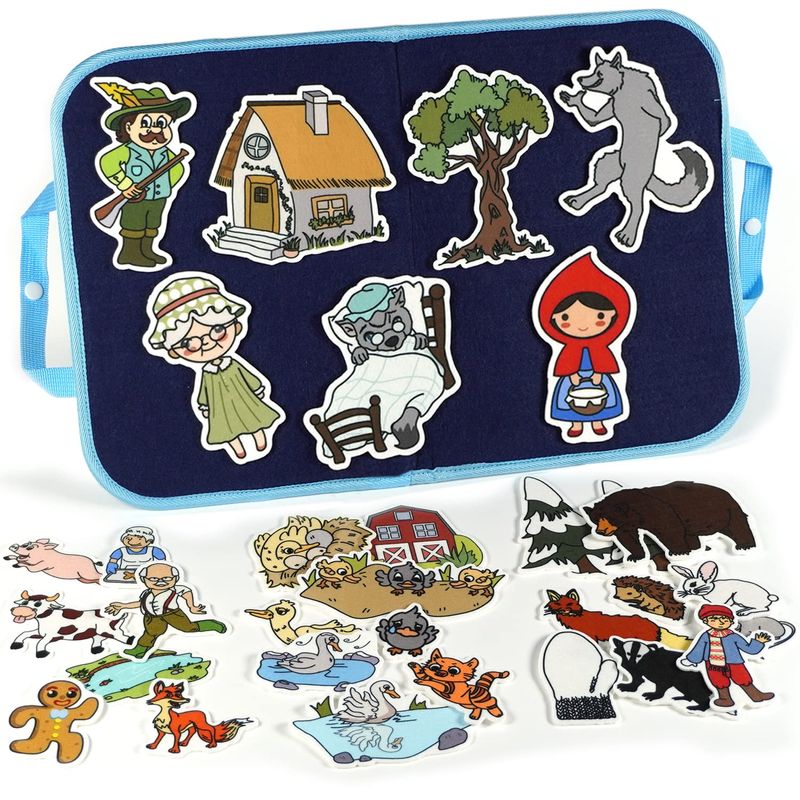 CHEFAN 4 Pack Felt Board Story Set,The Mitten,The Little Red Riding ...