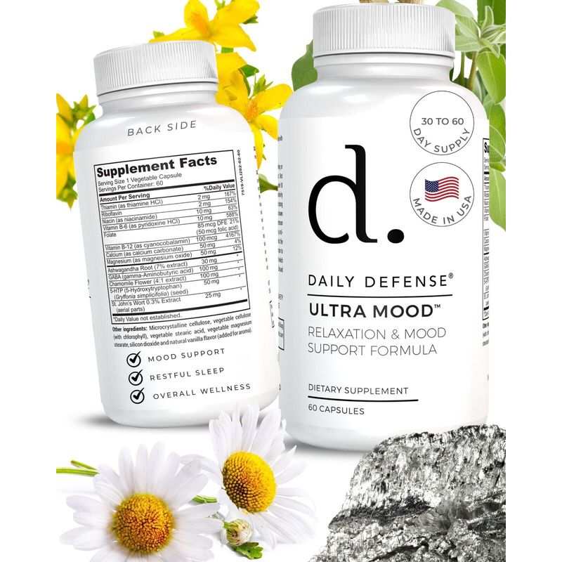 Daily Defense Ultra Mood Supplement Natural Mood Support Stress ...
