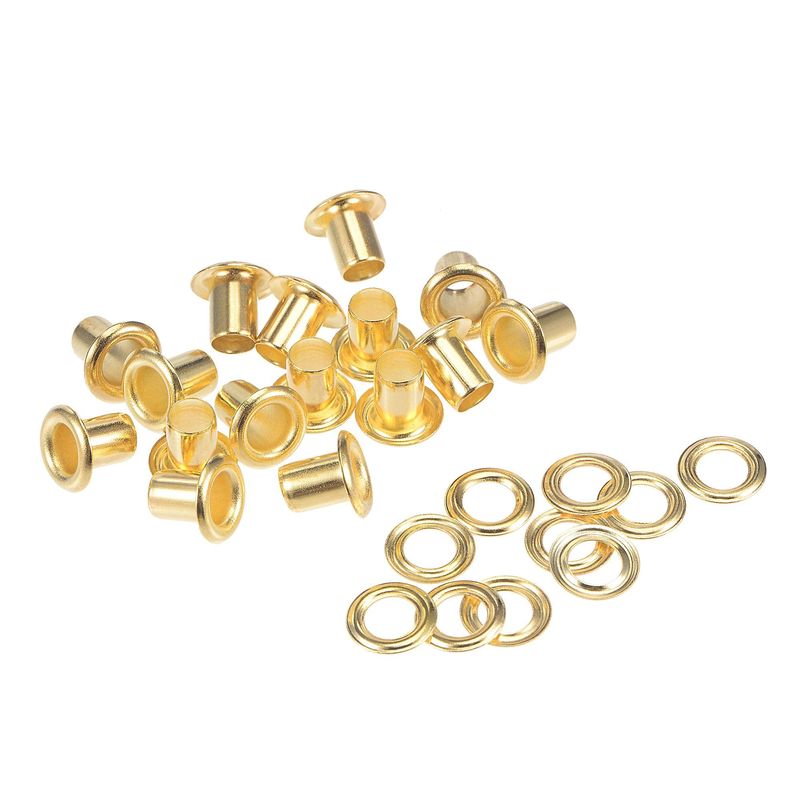 sourcing map Grommets Eyelets with Washers Kit, 8 x 4 x 7mm Copper ...