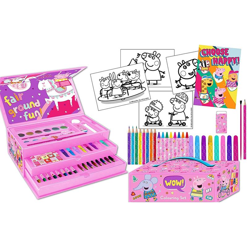 Peppa Pig 52 Pieces Art Set, Arts And Crafts For Kids, Colouring Sets For Children, Peppa Pig ...