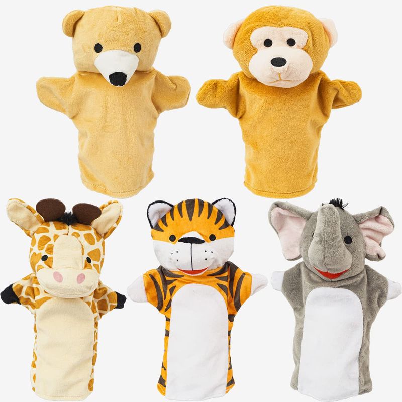 Yolococa Hand Puppets Animal Hand Party Toy for Kids, Soft Plush Puppet, 5 Pack - EveryMarket