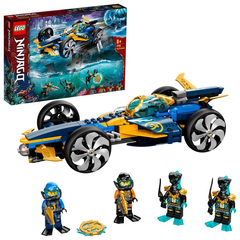 LEGO 71752 NINJAGO Ninja Sub Speeder Building Set, 2in1 Submarine & Car ...