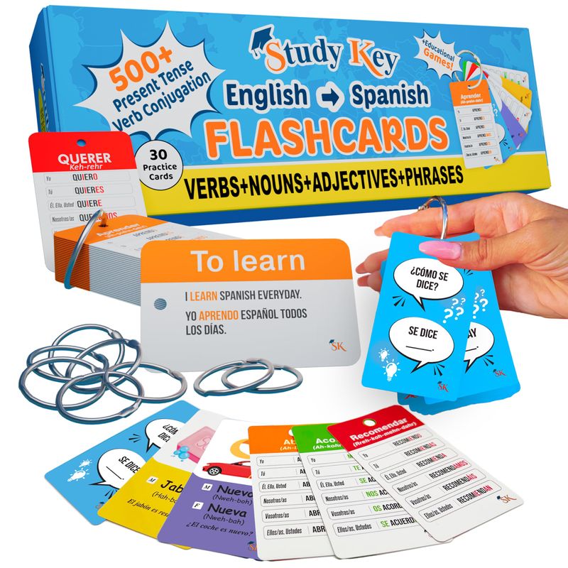 500+ English-Spanish Flash Cards for Adults and Kids 15+, 270 Spanish ...