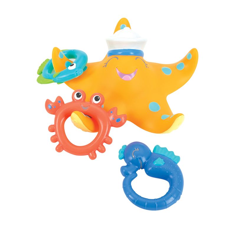 Nuby Starfish Ring Toss Bath Toy, Includes 3 Toss Rings (Crabfish ...