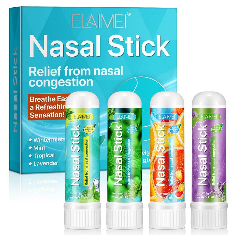 Nasal Stick 4 Pack, Fast Relief from A Stuffy Nose, Enhances Breathing ...