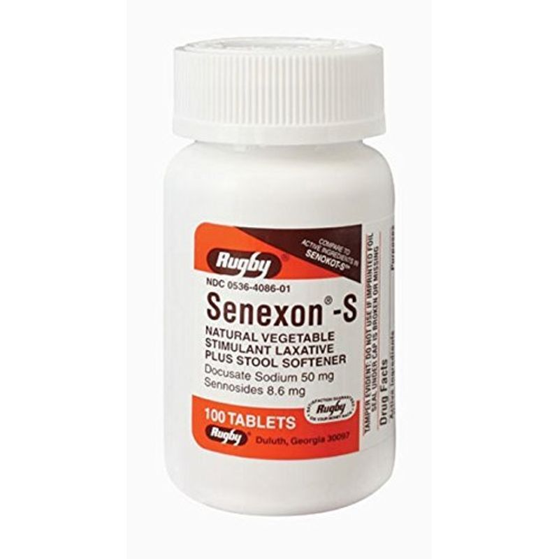 SENEXON-S TAB DOCUSATE SODIUM-50 MG Orange 100 TABLETS UPC 305364086012 ...