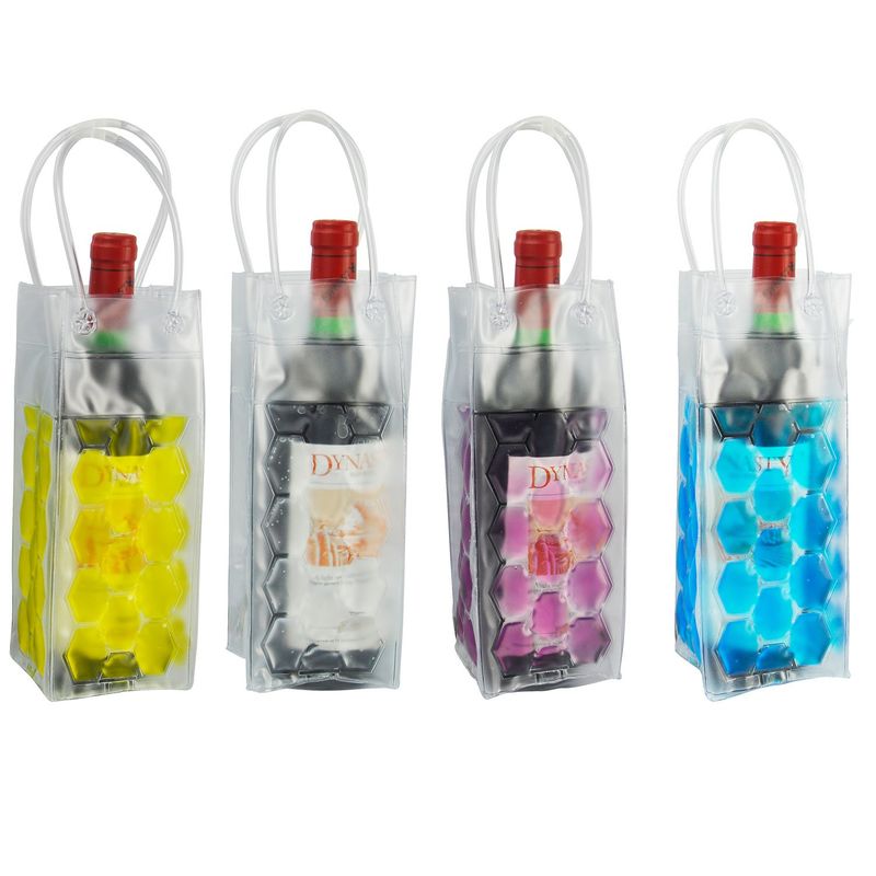 Clear Wine Bottle Cooler Chiller Bag Gel Carrier Ice Chilling Cooling ...