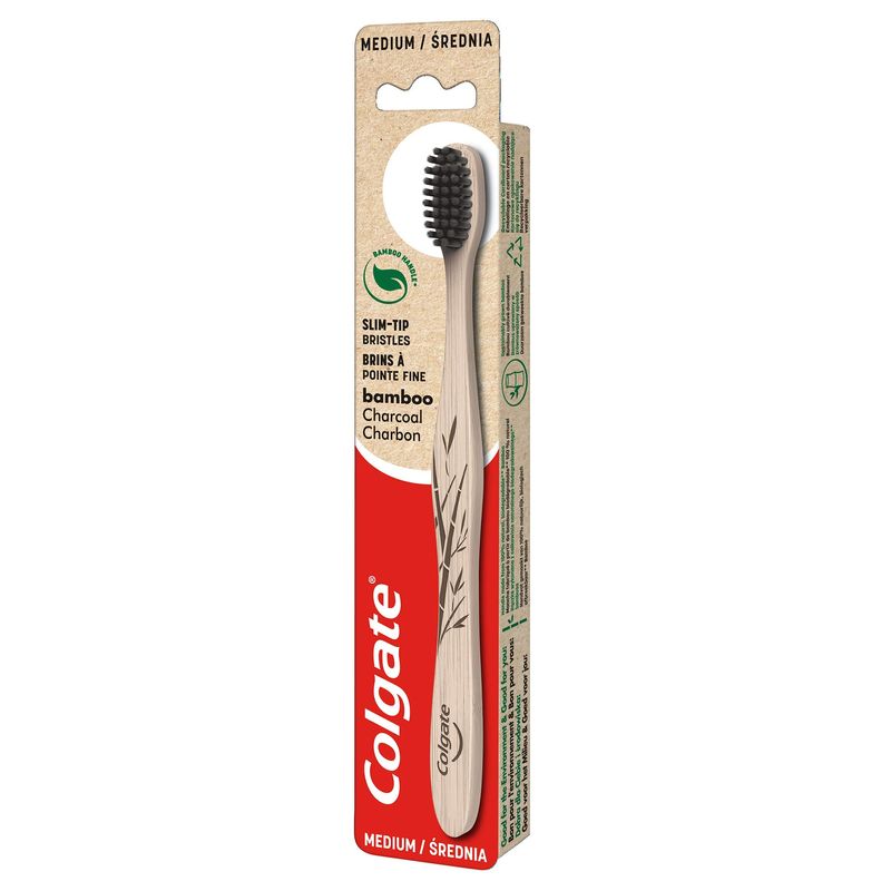 COLGATE - Bamboo Toothbrush with Charcoal Infused Strands - Medium ...