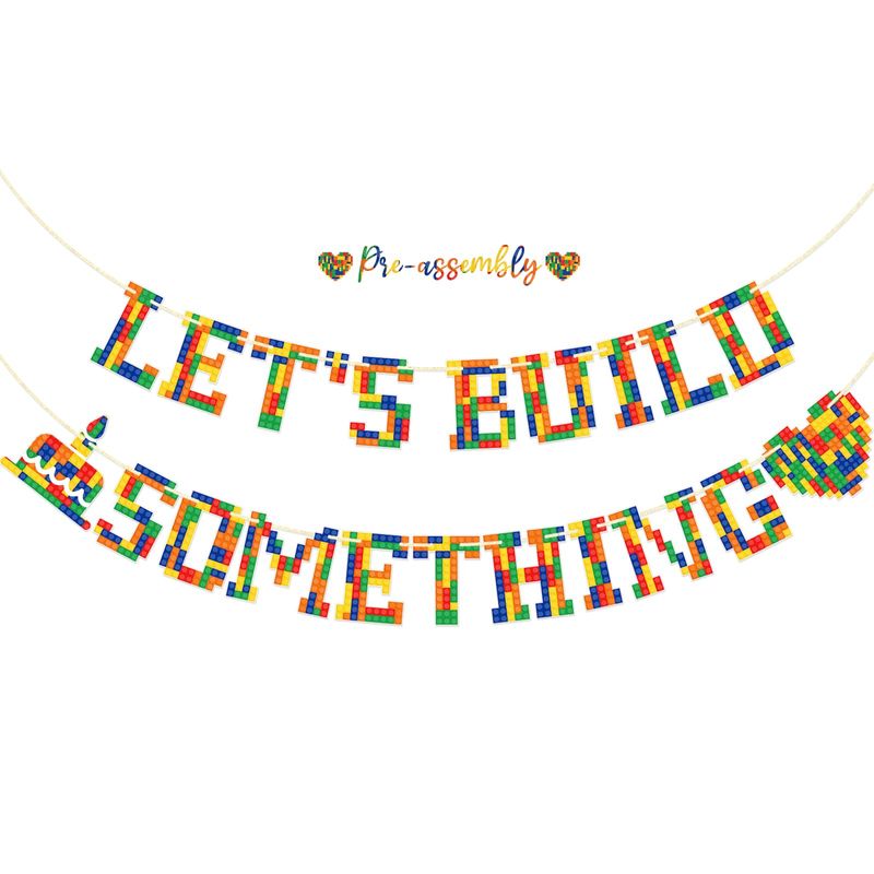 Let‘s Build Something Banner, Building Blocks Themed Party Banner ...