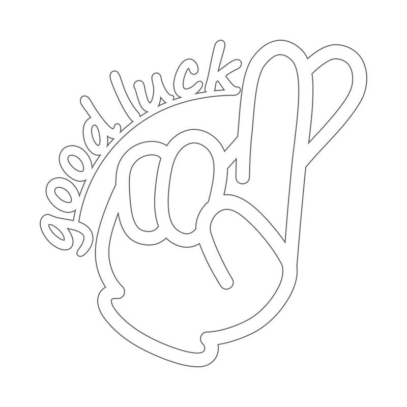 Good luck Hand Sign, Finger Mark, Sticker, Cutting Sticker, Good Luck ...