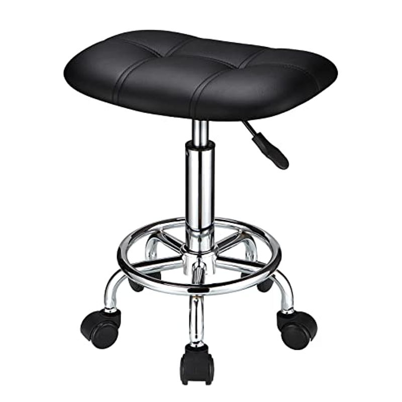 HMTOT Square Rolling Stool with Wheels Height Adjustable Swivel Stools ...