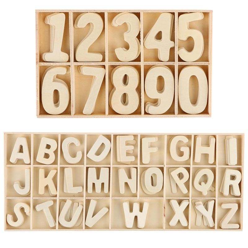 Wooden Letters Small with Numbers Wooden 180 Pieces, Wooden Letters A-Z ...