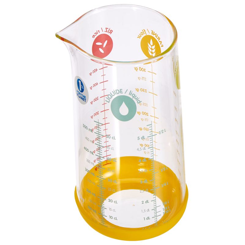 Pebbly - Glass Measuring Cup - 500 ml - with Non-Slip Silicone Base and ...