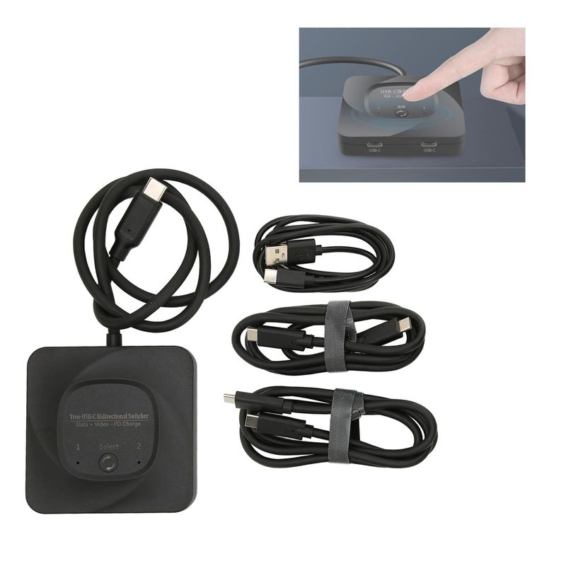USB C Switcher, Type C Data Transfer Splitter 2 in 1 Output USB C Switch USB C Switch Selector ...