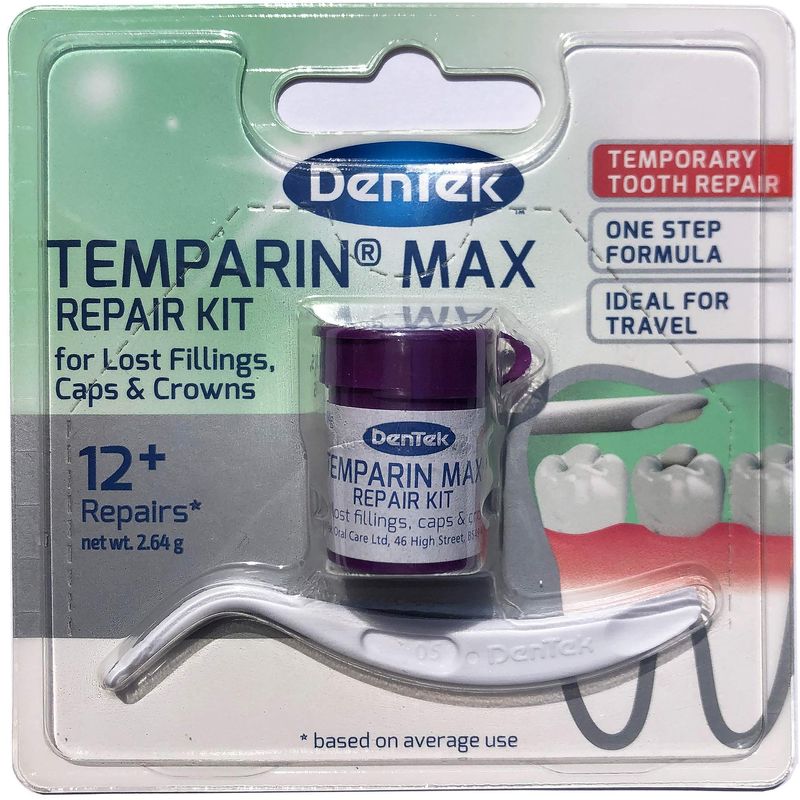 DenTek Temparin Max Repair Kit for Lost Fillings, Caps & Crowns 12 ...