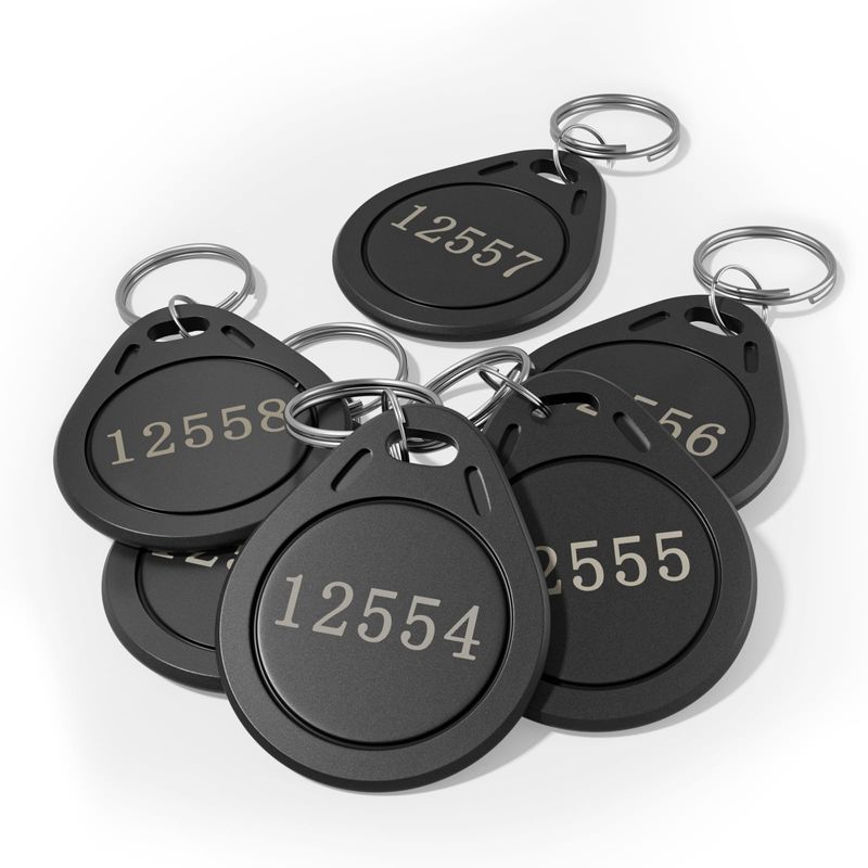 10 pcs 26 Bit Key Fobs Black RFID Keychain Writable Proximity Keychain ...